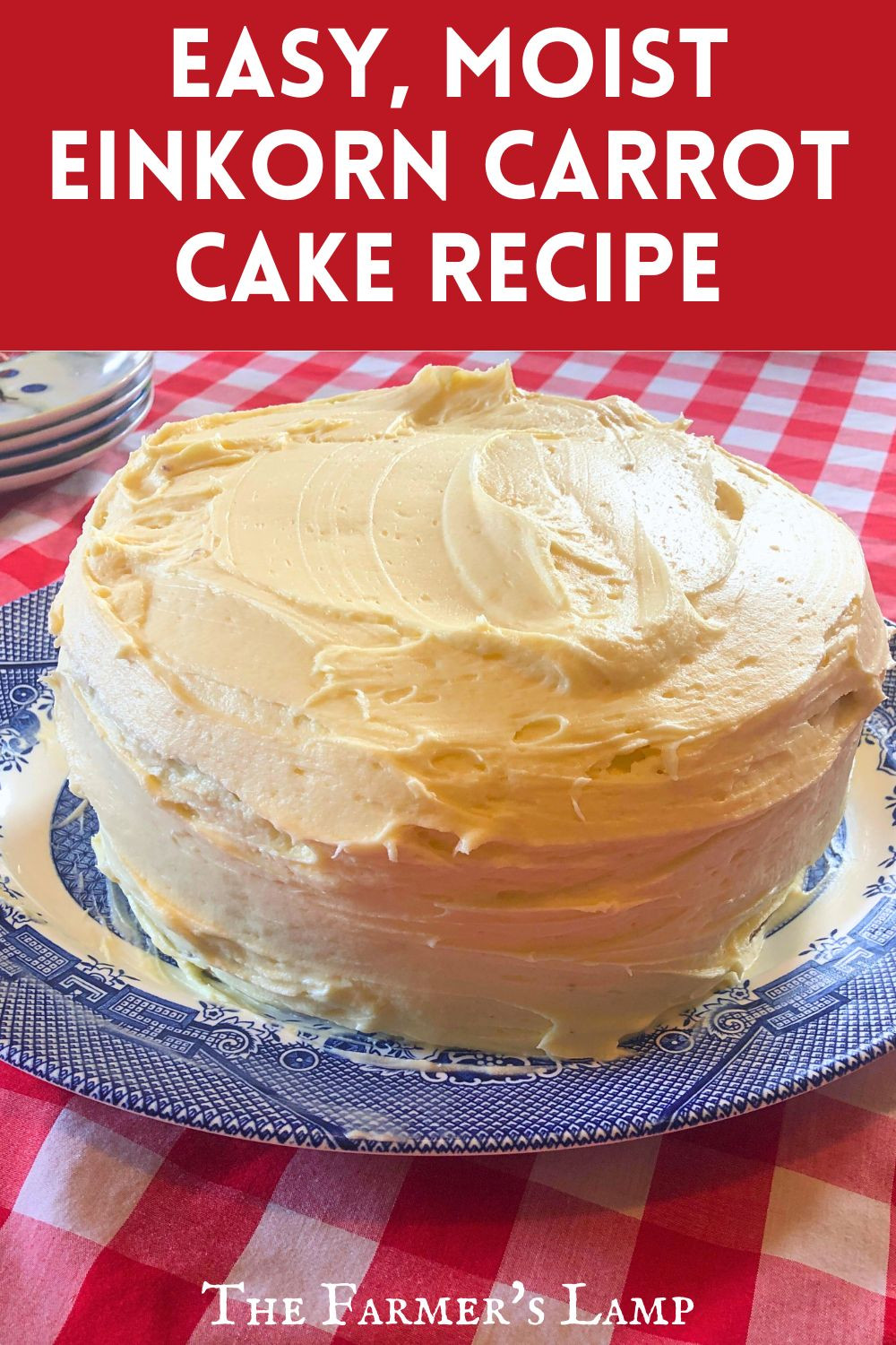 Easy, Moist Einkorn Carrot Cake With Cream Cheese Frosting